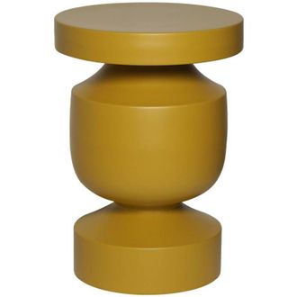 Sweeek Table dappoint. bout de canap&eacute;. table de chevet en m&eacute;tal coloris moutarde. Alma. &Oslash;30.5 x H 46.5cm