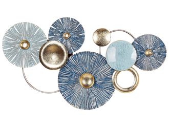 Beliani Wanddekoration Kreise Metall blau/gold einteilig handgemacht modern Actinium