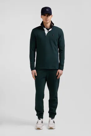 Eden Park Maillot Manches Longues En Coton Vert D&eacute;tails Noeud Papillon Coupe Regular