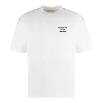 Dr&ocirc;le de Monsieur Baumwoll-Crew-Neck T-Shirt - - Tops - Herren - Wei&szlig; - L