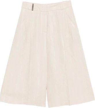 PESERICO Femme, Shorts, Beige, Taille: 36 FR Front-Pleat Shorts