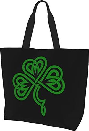 AOOEDM Slainte Shamrock Ladies Canvas Tote Sac &agrave; provisions r&eacute;utilisable