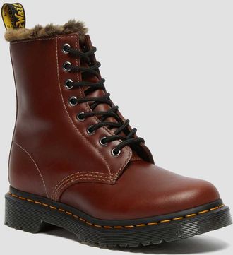Dr. Martens 1460 Serena Stiefeletten Mit Kunstfellfutter, Leder in Braun, Größe: 36