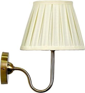 Relaxdays Wandlampe, Stoff-Schirm, antikes Design, E27-Fassung, Wandleuchte, HD: 32,5 x 27 cm, elfenbeinwei&szlig;/Bronze