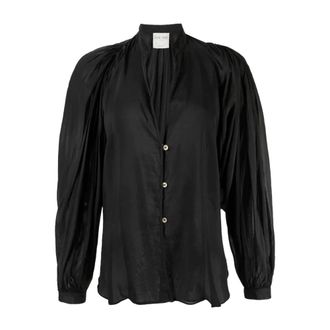 Forte_Forte Baumwoll-Seiden-Voile-Hemd - - Blouses & Shirts - Damen - Schwarzk - M