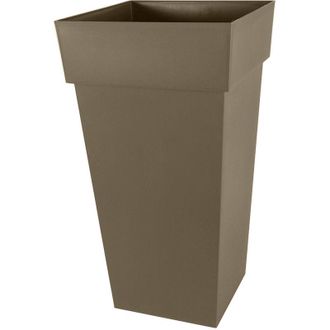 Eda Pot de fleur Toscane xxl 43,3x43,3x80cm carr&eacute; 98L - Taupe