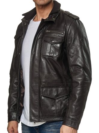 Tazzio Herren Jacke Lederjacke Leder Trenchcoat Mantel (19706, Braun, XXL)
