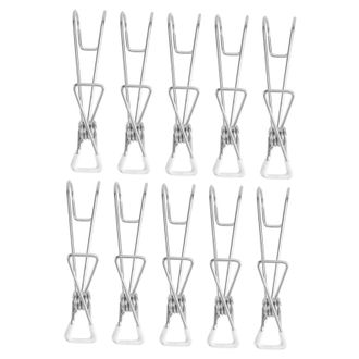 PartyKindom 10stücke Teiliges Wäscheklammern Aus Edelstahl rutschfeste Haushalts-wäscheklammern Mit Großem Klemmbereich Rostfrei Vielseitig Für Dicke Kleidung Soc