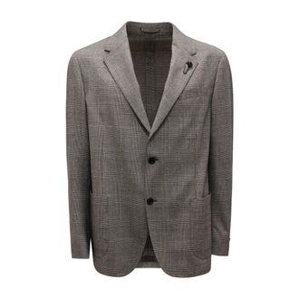 Lardini Glen Check Wollmix Jacke - - Jackets - Herren - Grau - XL