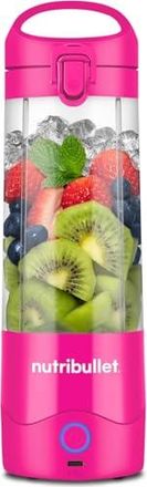 NutriBullet Portable NBP003BP, tragbarer Mixer (475ml), wiederaufladbar, Mini Mixer, 4-Klingen-Messer, Tritanbecher, 15+ Zyklen pro Ladung, to-go, USB-C Aufladung