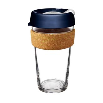 KeepCup Ace Range - wiederverwendbare Kaffeetasse aus gehärtetem Glas und wiederhergestelltem Tennisball-Korkband, groß, 454 ml - Rally