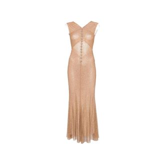 Self Portrait Crystal-embellished Mesh Maxi Dress