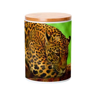 Fabulous Keramiktopf mit Deckel Bambus - Leopard On a Tonc de Tree Wild Life - 739 ml (25 oz) - Topf