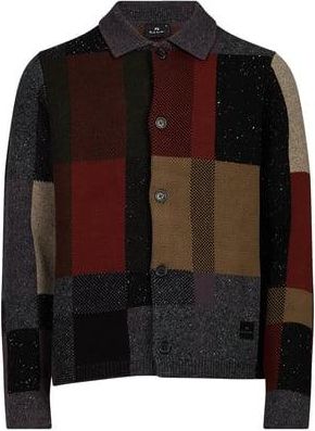 Paul Smith Cardigan imprim&eacute; en laine m&eacute;lang&eacute;e