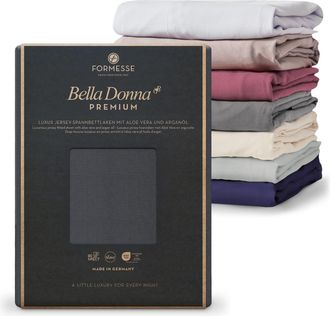 Formesse Bella Donna Premium. Luxus Jersey Spannbettlaken 180x190-200x220cm - bis 30cm Höhe - Baumwollzwirn,3% Elastan, Aloe Vera, Arganöl, merzerisiert/Spannb