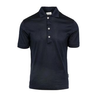 Paolo Pecora Strukturierter Baumwoll-Polo-Shirt - - Tops - Herren - Blau - 2XL