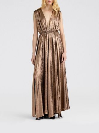 Momoni Robe de soir&eacute;e longue sans manches Ysla en jersey lam&eacute; avec fente
