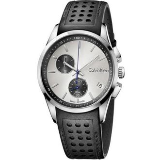 Calvin Klein Homme, Accessoires, Noir, Taille: ONE Size Montre Quartz Argentée Modern Man