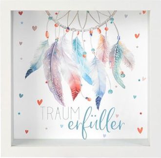 Goldbuch 92 0088 Wunscherfüller Traumerfüller, Spardose mit austauschbarem Hintergrund, Bilderrahmen aus MDF, Geldbox für Münzen und Scheine, Sparbüchse mit Wa