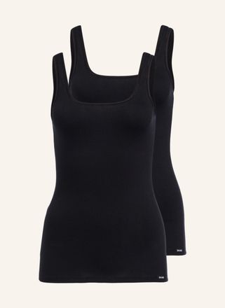 Skiny Skiny 2er-Pack Tops Advantage Cotton schwarz