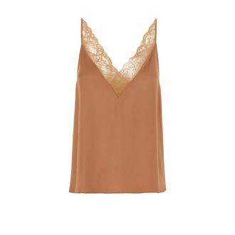 Forte_Forte Oberteil mit Spitze - - Tops - Damen - Rosa - S