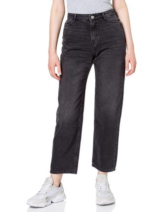 Noisy May Damen NMBROOKE NW Ankle Slim DAD BL Jeans, Black Denim, Normal