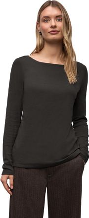 Street One Basic Langarmshirt Darkest Brown 42