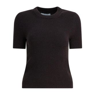 SA SU PHI Pull en maille &agrave; manches courtes - Femme - Pulls - Brun - Taille: 36 FR