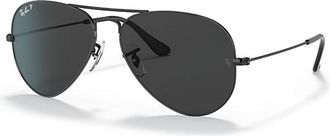 Ray-Ban Aviator Total Black Sonnenbrillen Schwarz Fassung Schwarz Glas Polarisiert 58-14