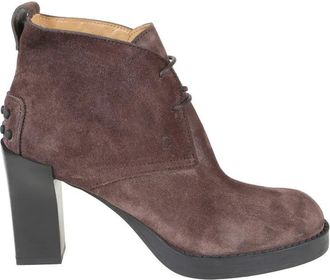 Tod's Tods Stiefel - Brown Suede Ankle Boots With High Block Heel And L - Gr. 36,5 (EU) - in Braun - für Damen