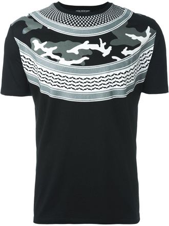 Neil Barrett t-shirt &agrave; imprim&eacute; camouflage - Noir