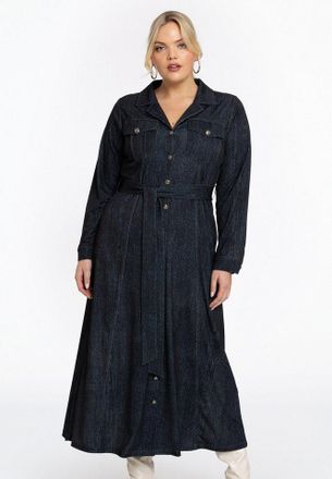 Yoek Midikleid Damen Kleid mit Langarm mit langen &Auml;rmeln