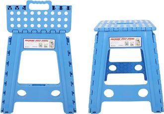 CHICIRIS Tragbarer, Faltbarer Kunststoff-Tritthocker, Rutschfester Stuhl f&uuml;r Wohnzimmer, Schlafzimmer, Camping Im Freien (Wei&szlig;er Punkt, Saphirblau)