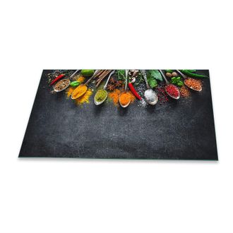 Decorwelt | Herdabdeckplatten 90x52 cm 1-Teilig Gew&uuml;rze Bunt Ceranfeldabdeckung Universal Spritzschutz Glas Deko Elektroherd Induktion f&uuml;r Kochplatten Herdschut