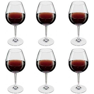 Viva Haushaltswaren 6 x bruchfestes Rotweinglas 250 ml aus hochwertigem Kunststoff, edles Weingl&auml;ser Set f&uuml;r Outdoor-Aktivit&auml;ten etc. (wie echtes Glas)