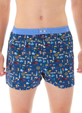 MC Alson Herren Boxershorts blau Reine Baumwolle Gemustert
