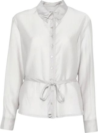 Low Classic LOW Classic, Femme, Blouses et Chemises, Gris, Taille: 38 FR Sheer Shirred Blouse