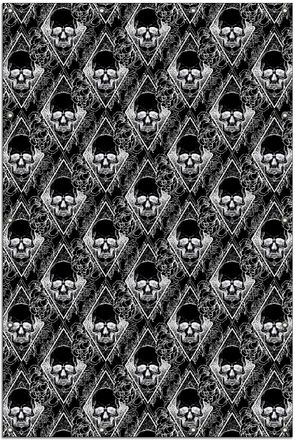 Wallario Outdoor-Poster f&uuml;r Garten oder Balkon Totenkopf-Muster, Motivbanner Gr&ouml;&szlig;e: ca. 120 x 180 cm, Outdoor-Bild