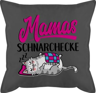 Shirtracer Kissen 50x50 - Mama - Mamas Schnarchecke I Schlafplatz - 50 x 50 cm - Grau - mamakissen m&uuml;tter geschenk mutter muttertag katze mit f&uuml;llung muttertagsg