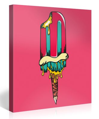 Picanova Picanova - Pink Ice Pop Art 80x80cm - Premium Leinwanddruck - Kunstdruck Auf 2cm Holz-Keilrahmen Für Schlaf- Und Wohnzimmer