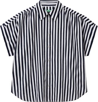 Benetton Damen Camicia M/M 58i5dq08m Hemd, Weiß, X-Large