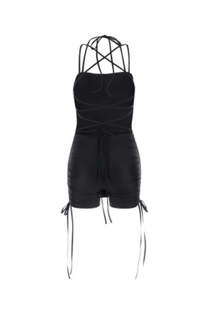 Balenciaga Womens Dress Mini Black Nylon Elastane