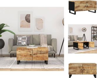 vidaXL Couchtisch 80x50x40 cm Massivholz Mango & Holzwerkstoff - Esszimmertisch - Couchtisch - Wohnzimmerstil - Holzm&ouml;bel - Mangoholz