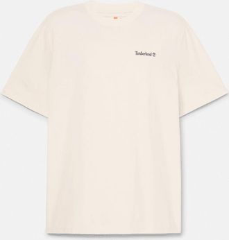 Timberland All Gender T-Shirt mit Lake House-Grafik in Wei&szlig;, Wei&szlig;, Gr&ouml;&szlig;e