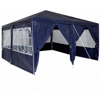 vidaXL Tente de f&ecirc;te Bleu, Blanc 400 x 400 x 266 cm Polyester, Acier Vidaxl
