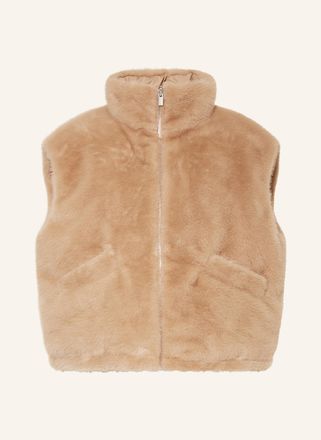 someday Someday Kunstfell-Weste Vaari Zum Wenden beige