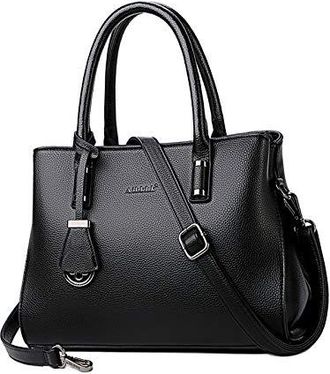 Nicole & Doris Sac à Main Femmes Sac à Bandoulière élégant Sac à Poignée Supérieure Sac Fourre-Tout Simple Sac Cabas pour Les Achats Quotidiens Noir