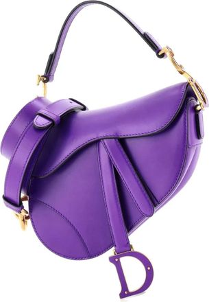 Dior Saddle Handbag with Strap Leather Mini shoulder bag - Violett