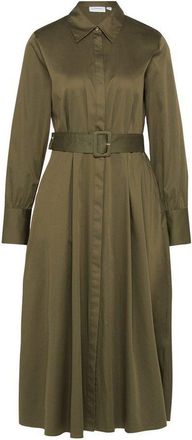 Comma Midikleid Kleid Hemdblusenkleid aus Baumwollsatin