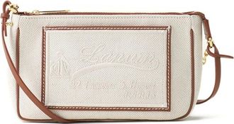 Lanvin Femme, Sacs, Blanc, Taille: ONE Size Compagnon Small Zipped Canvas Bag